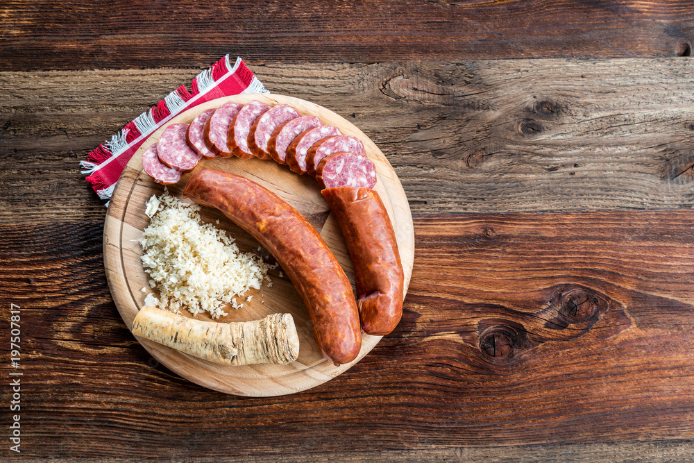 Brettljausn - Wurst und Käse Platte - Jause Stock-Foto | Adobe Stock