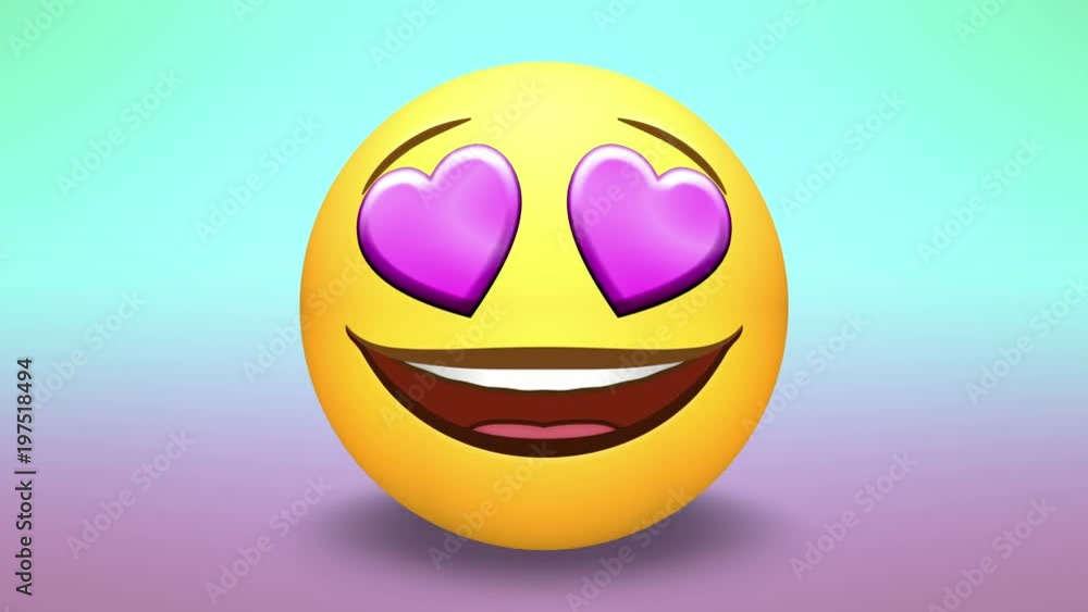 Emoji loop. Happy, love, laugh, wow, neutral, sad, angry faces. An ...