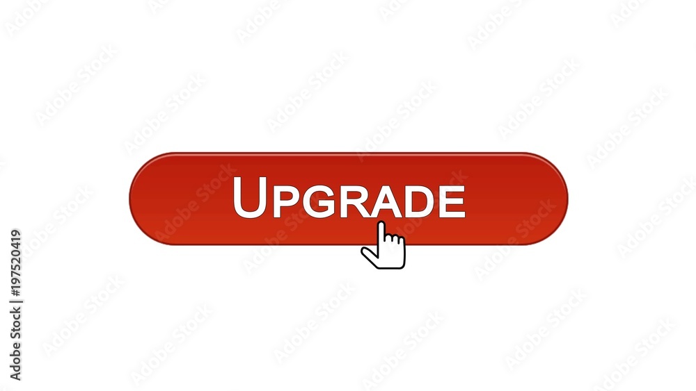 Upgrade Web Interface Button Clicked With Mouse Cursor Wine Red Color