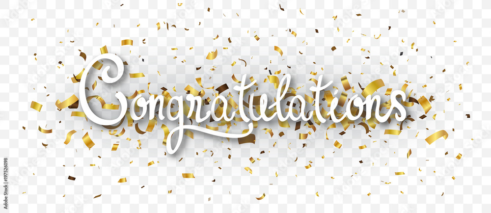Congratulations banner with gold confetti Stock Vector | Adobe Stock