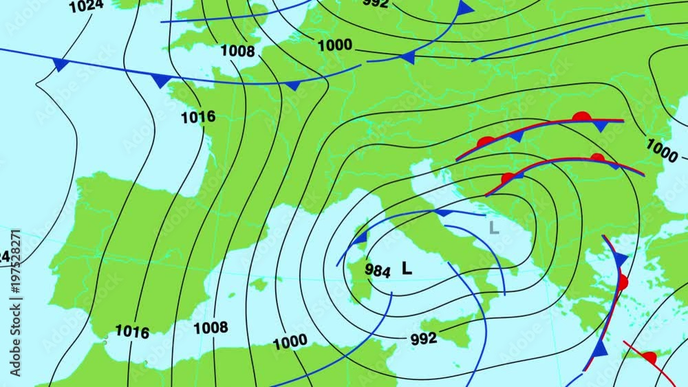 Animated weather forecast map of central and south Europe (Great ...