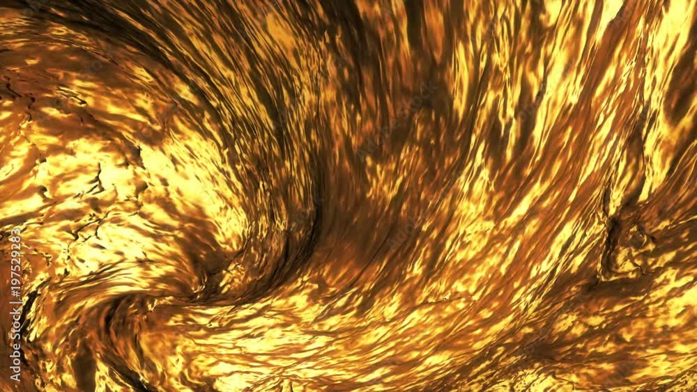Liquid vortex looping animation. Gold spiral flow. In 4K and HD. vídeo ...