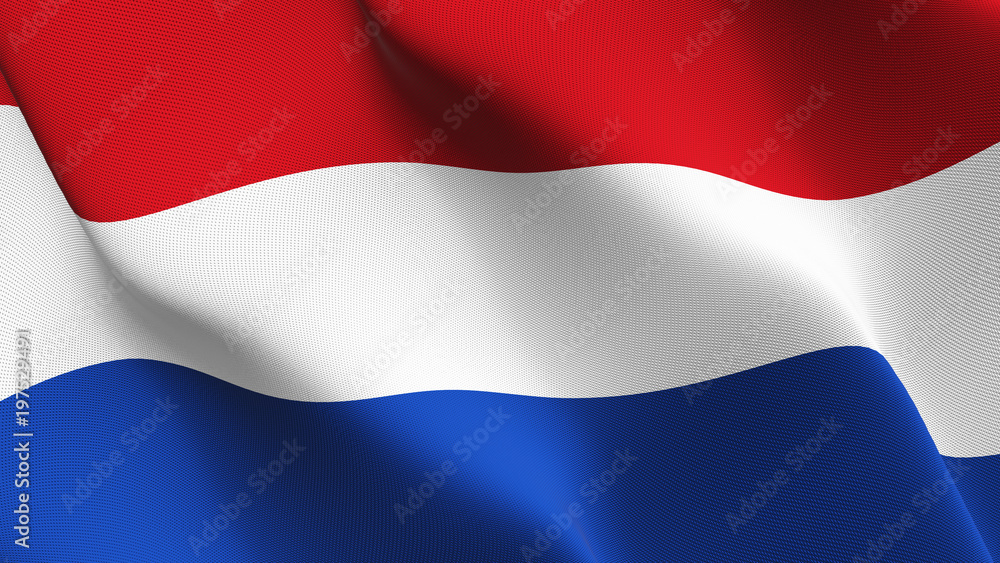 Netherlands flag waving loop. Dutch flag blowing on wind. Stock ...