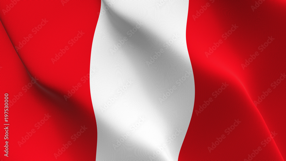 Peru flag waving loop. Peruvian flag blowing on wind. Stock Photo ...
