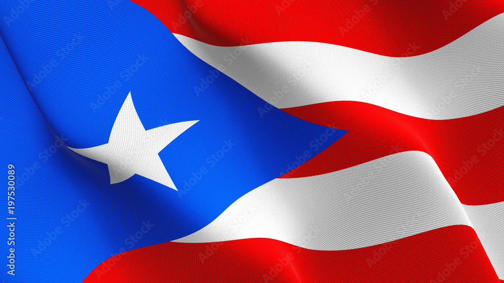 Puerto Rico US State flag waving loop. United States of America Puerto ...