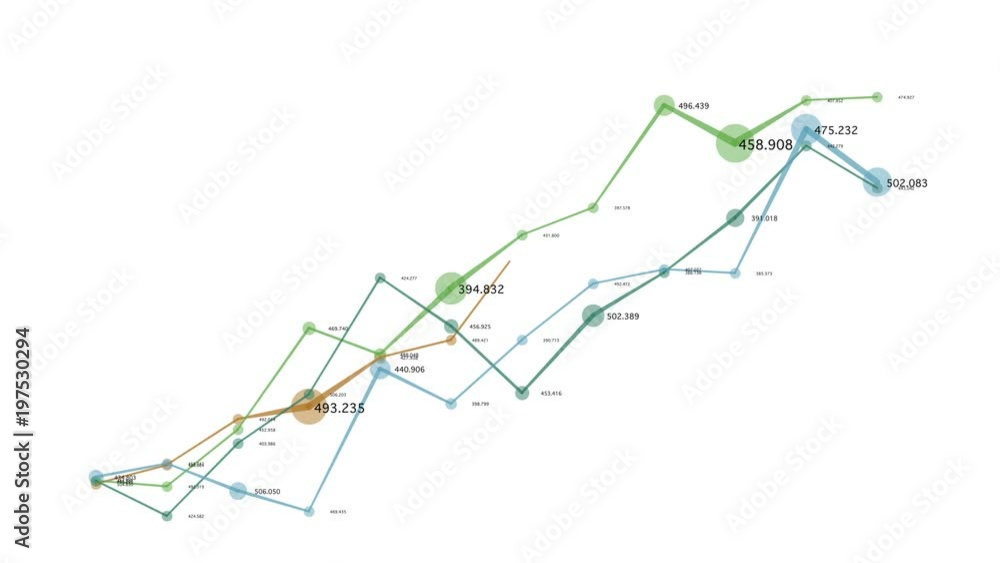 Abstract infographic charts set. Pack of three graphs made of connected ...