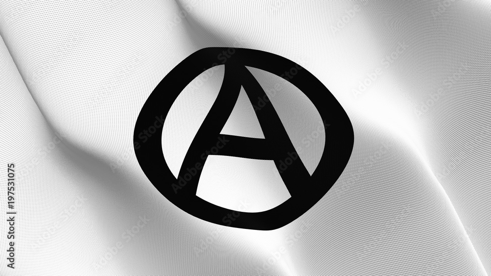 Anarchy Logo Symbol flag waving loop. Anarchy Logo Symbol flag blowing ...