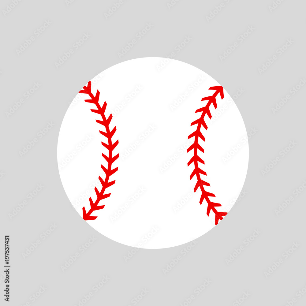 Baseball ball. Softball. Vector silhouette. Vector icon isolated Stock ...