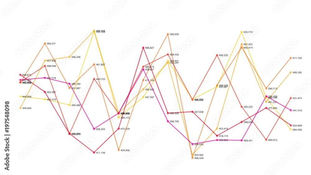 Abstract infographic chart. Dots connect to make a line graph, which ...