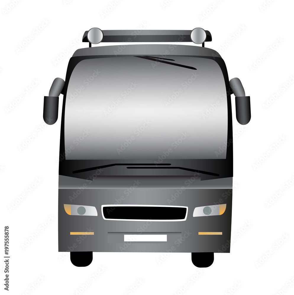 Vector icon of coach bus - front view Stock Vector | Adobe Stock