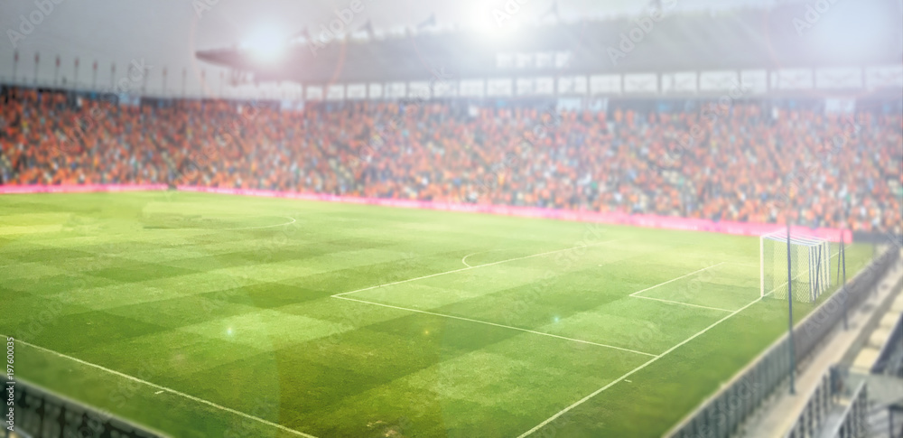 blurry of football stadium and stadium arena soccer field championship ...