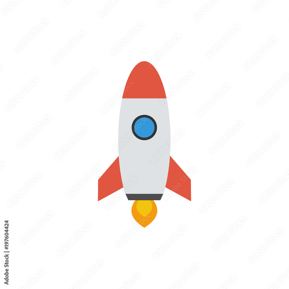 Rocket vector icon. Start Up Concept Symbol Space Roket Ship Stock ...