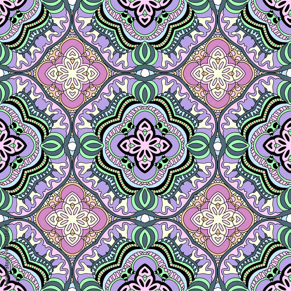 Seamless abstract fantasy line contour tile turkish pattern. Background ...