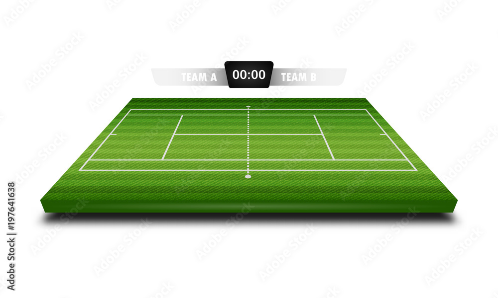 Realistic Denim texture of Tennis field 3d with score board for element ...