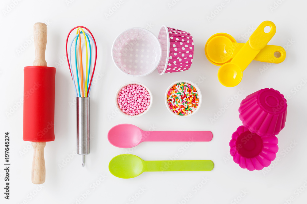 Baking utensils and cake decor Stock Photo | Adobe Stock
