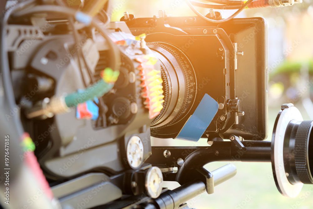 Behind the scenes background, Cinema Camera on Film Set Stock Photo ...