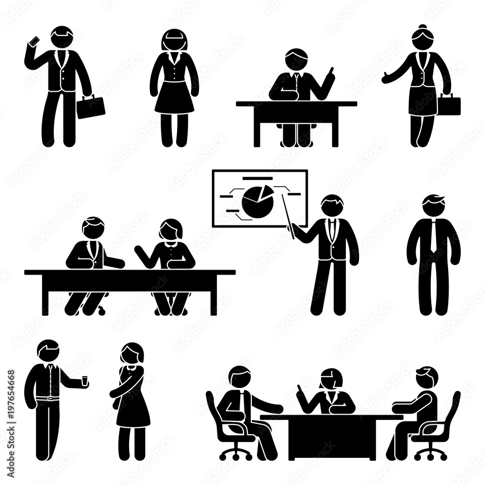 Business Stick Figures Vector