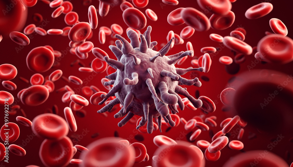 Viruses and red blood cells , Viral infection , Disease , 3d ...