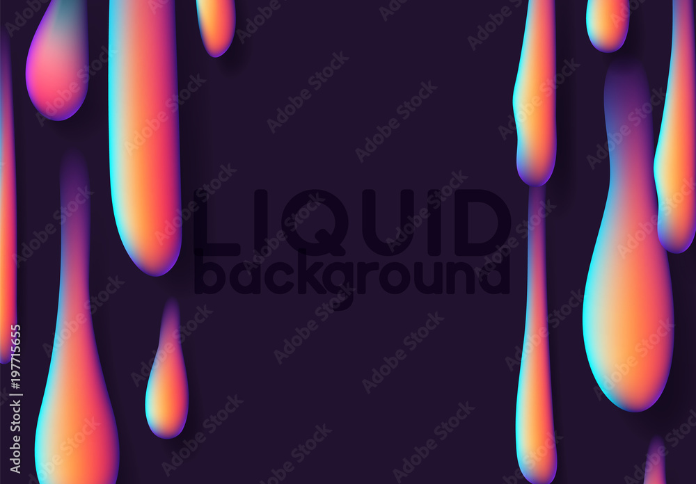 Melting liquid flowing into the bottom of the drops background. Texture ...