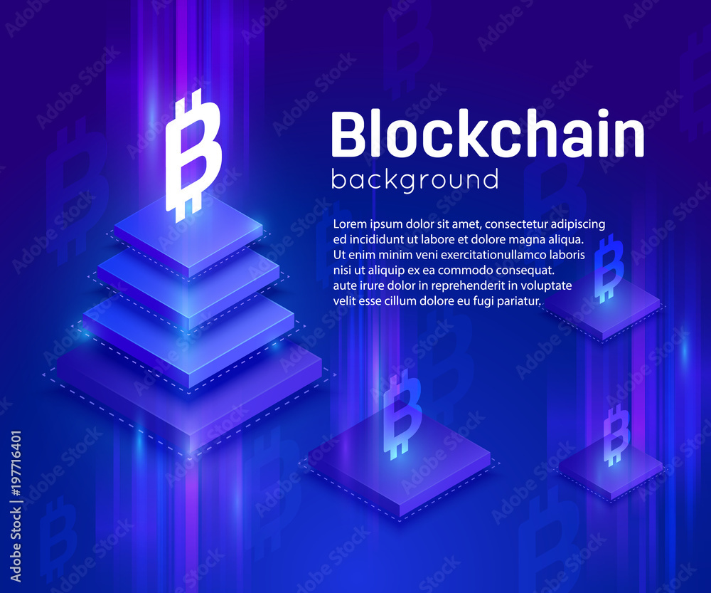 Blockchain network concept abstract background. Technology vector ...