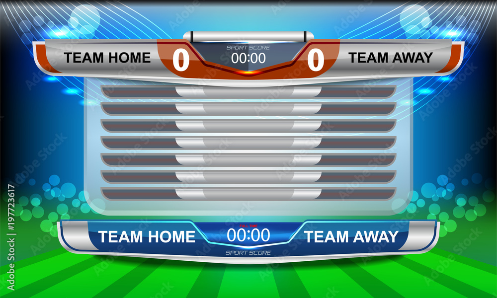Vector Illustration Graphic of Scoreboard Broadcast and Lower Thirds ...