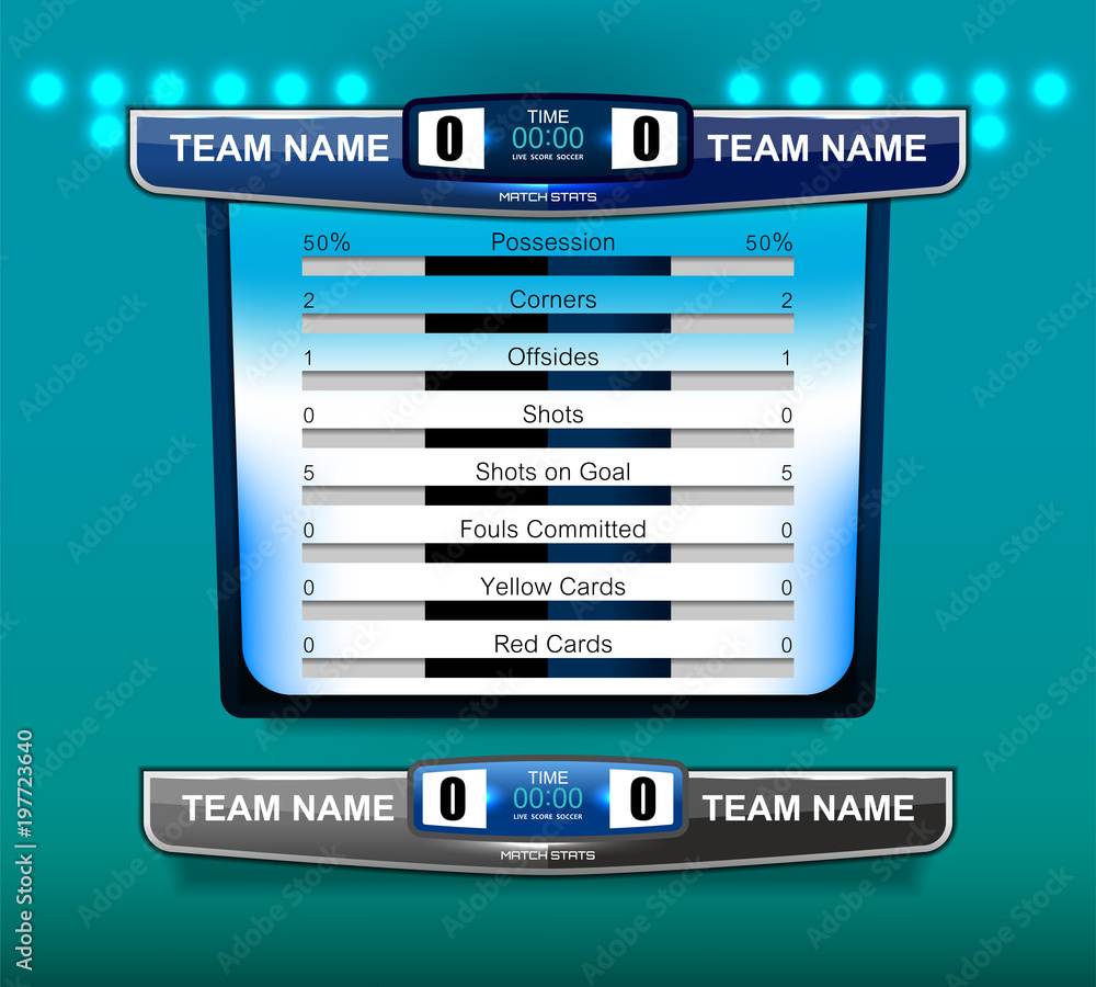 Scoreboard Broadcast Graphic and Lower Thirds Template for sport soccer ...