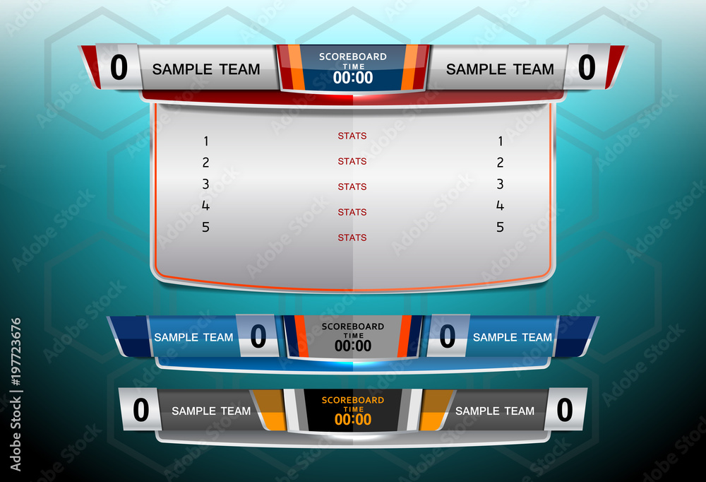 Vector Illustration Graphic of Scoreboard Broadcast and Lower Thirds ...