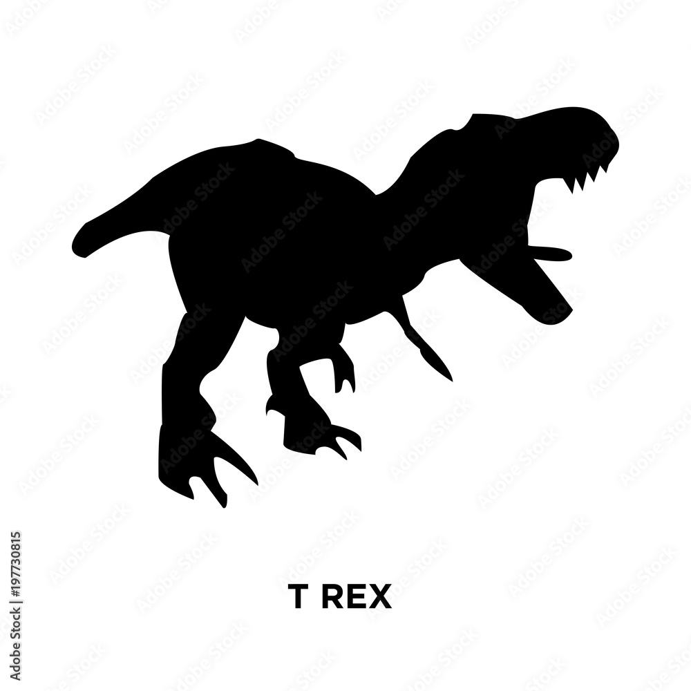 t rex silhouette on white background, vector illustration Stock Vector ...