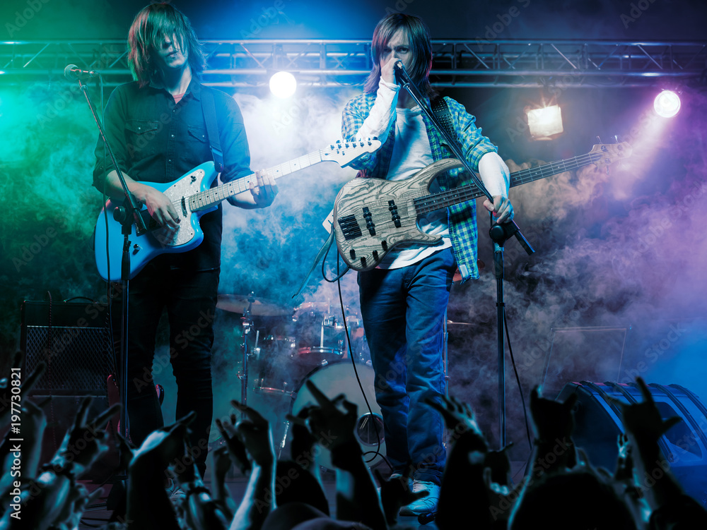 Performance of the rock band. Stock Photo | Adobe Stock