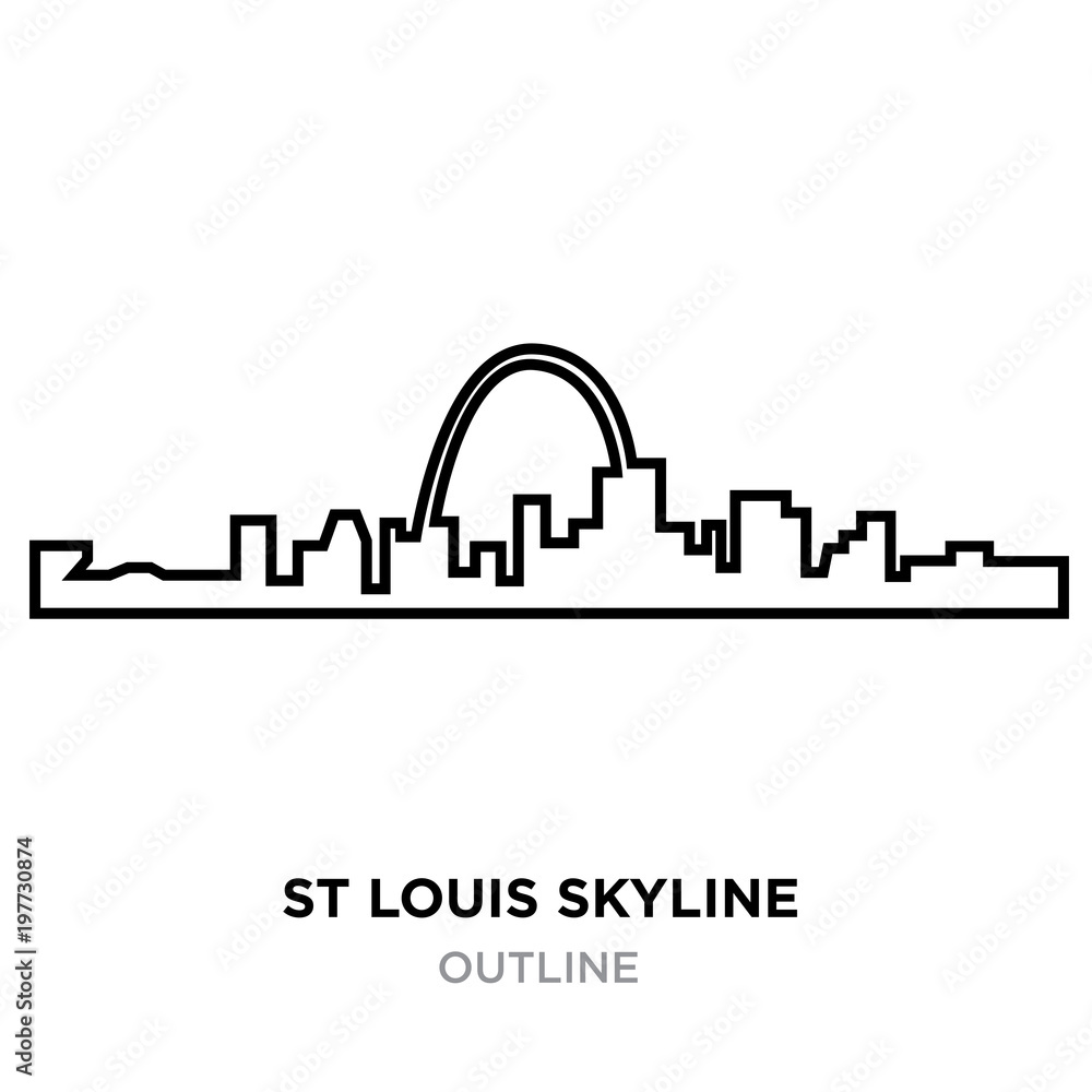 st louis skyline outline on white background, vector illustration Stock ...