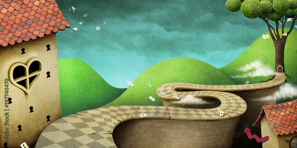 Conceptual fantasy background for illustration or poster or photo ...