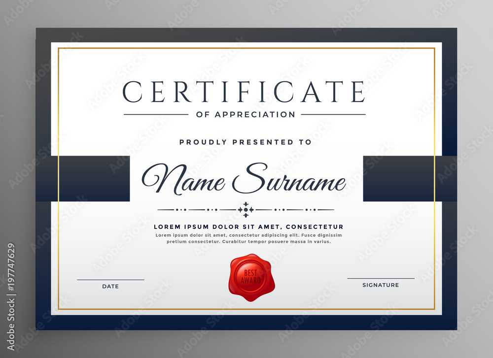 clean modern certificate template design Stock Vector | Adobe Stock