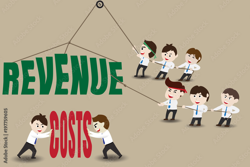 Businessman or employees are collaborating to increase revenue while ...