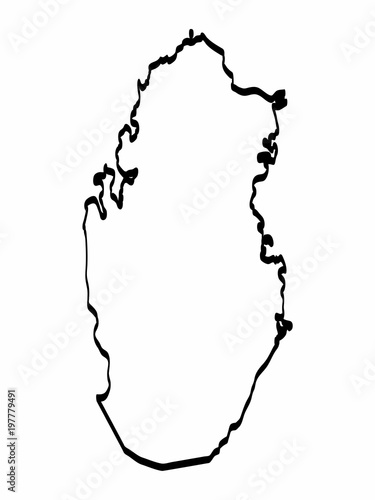 Qatar Map Outline