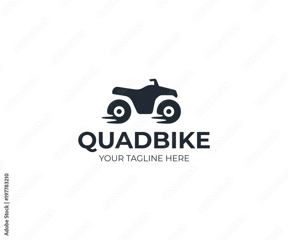 Quad bike logo template. ATV vector design. Quad biking logotype Stock ...