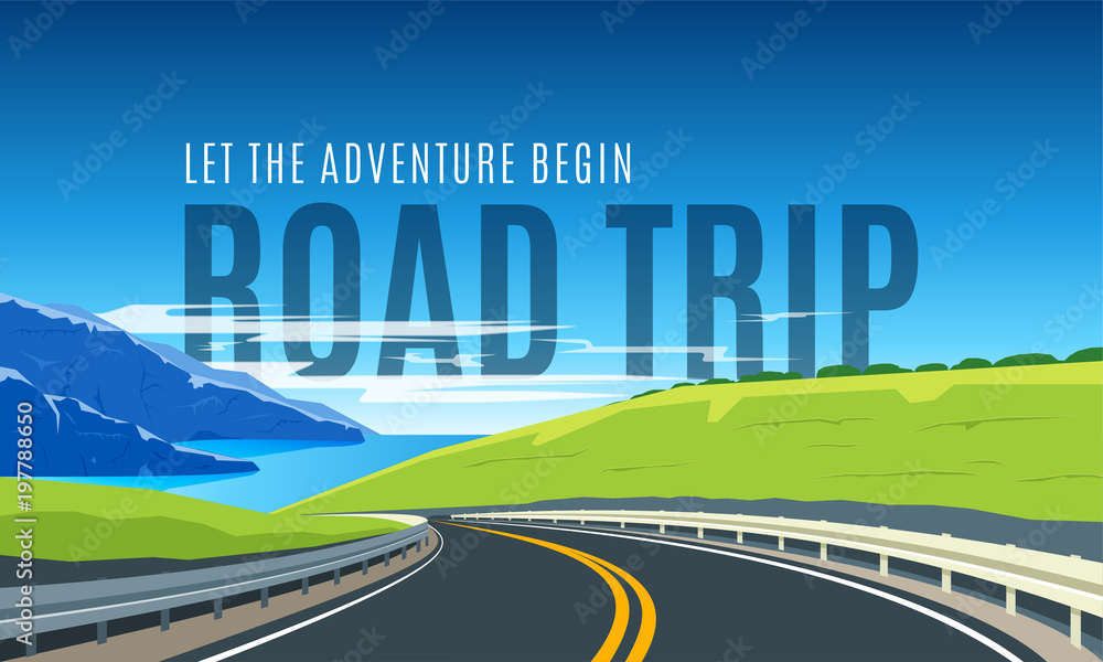 Turning highway banner Stock Vector | Adobe Stock