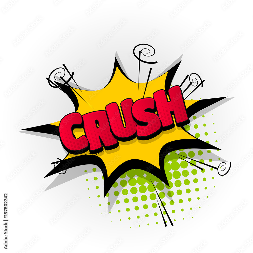 crush crash hand drawn pictures effects. Template comics speech bubble ...