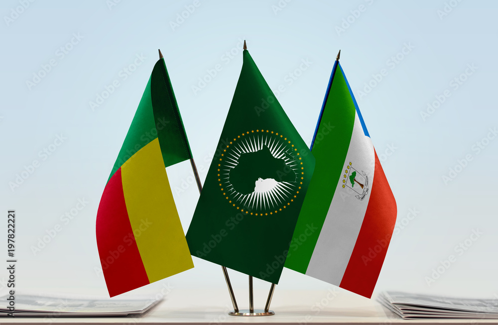 Flags of Benin African Union and Equatorial Guinea Stock Photo | Adobe ...