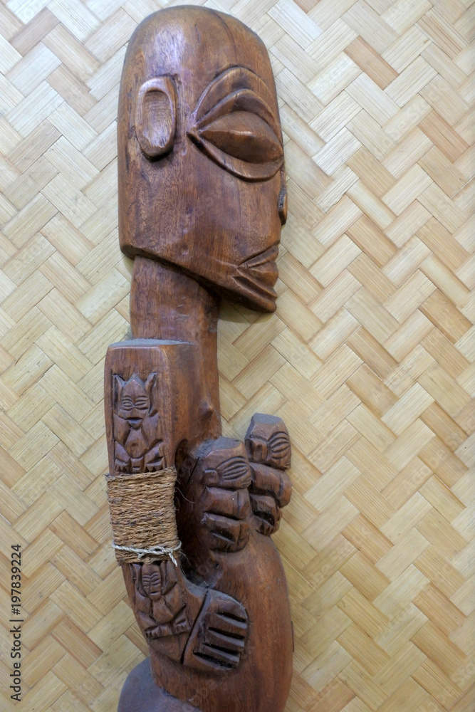 Polynesian female figurine wooden carving sculpture Rarotonga Cook ...