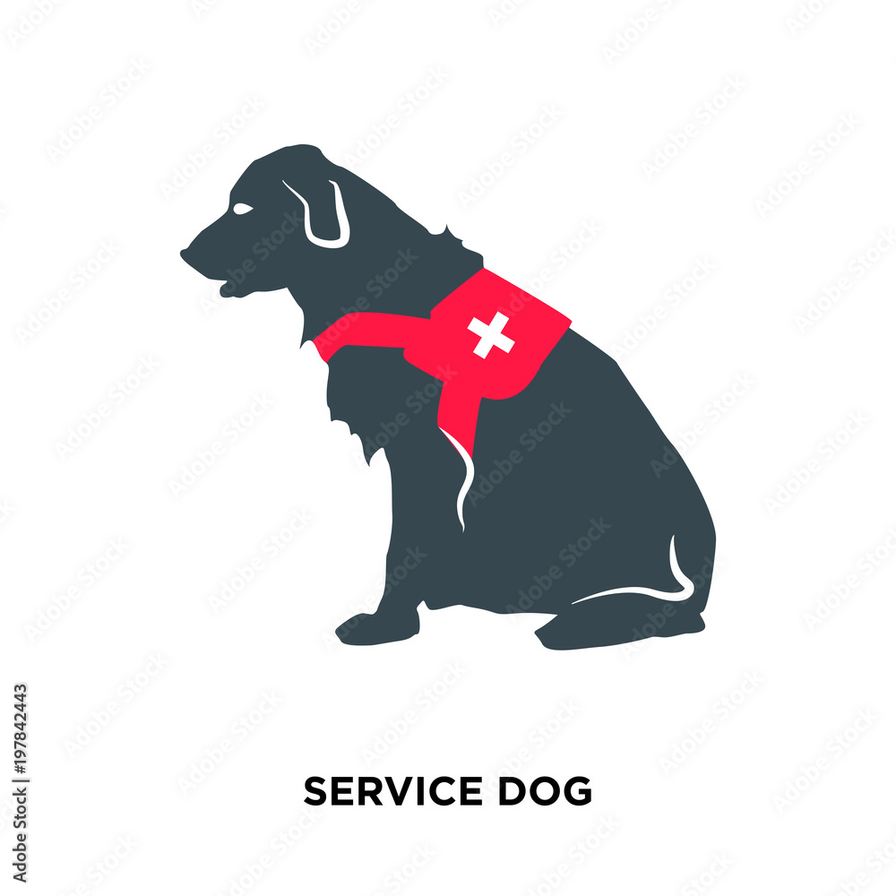 service dog icon isolated on white background for your web, mobile and ...