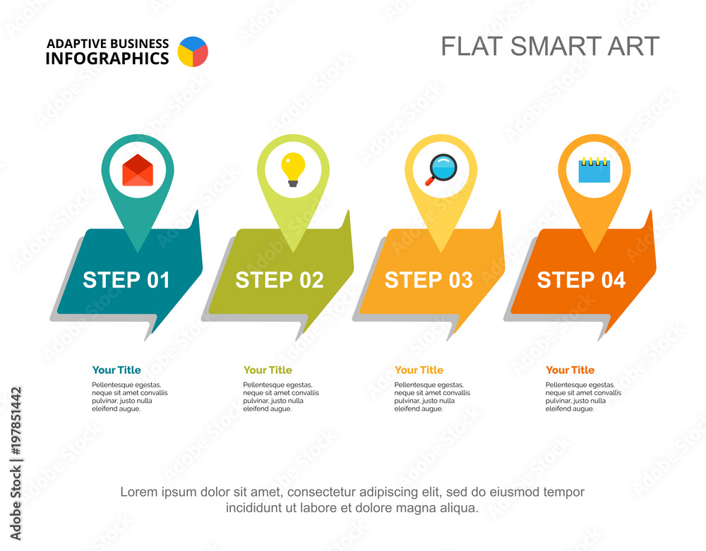 Four steps process chart. Business data. Workflow, startup, design ...