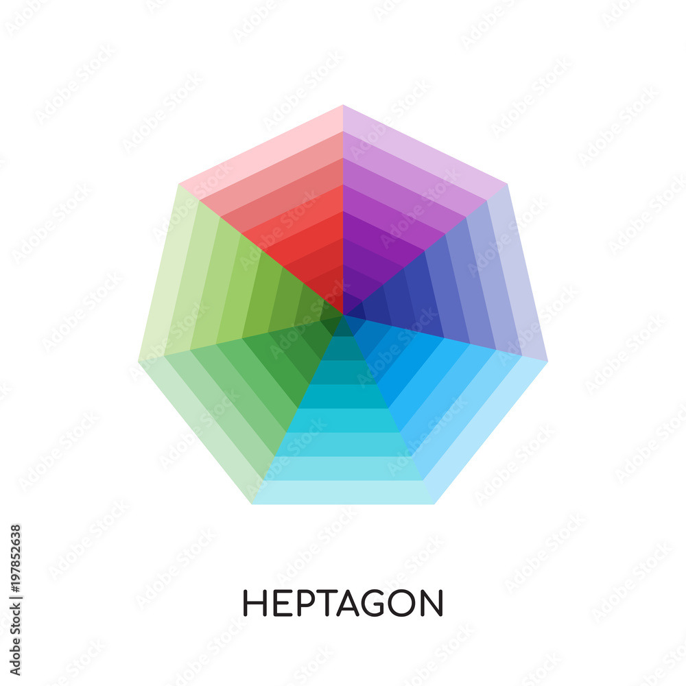 heptagon logo isolated on white background for your web, mobile and app ...
