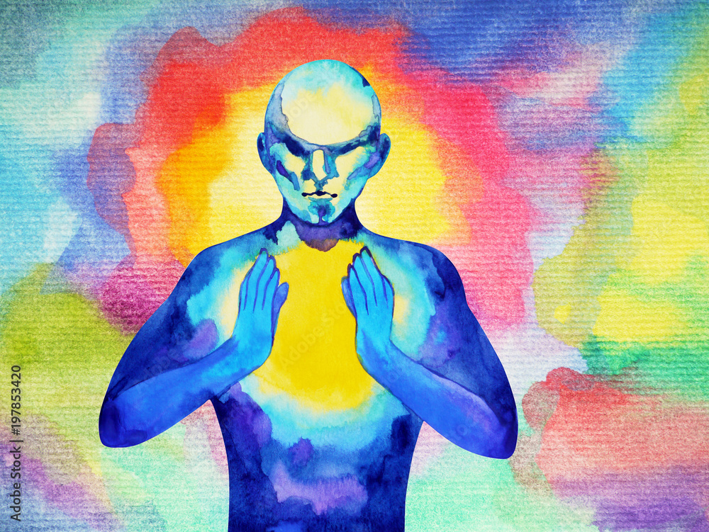 human and spirit powerful energy connect to the universe power abstract ...