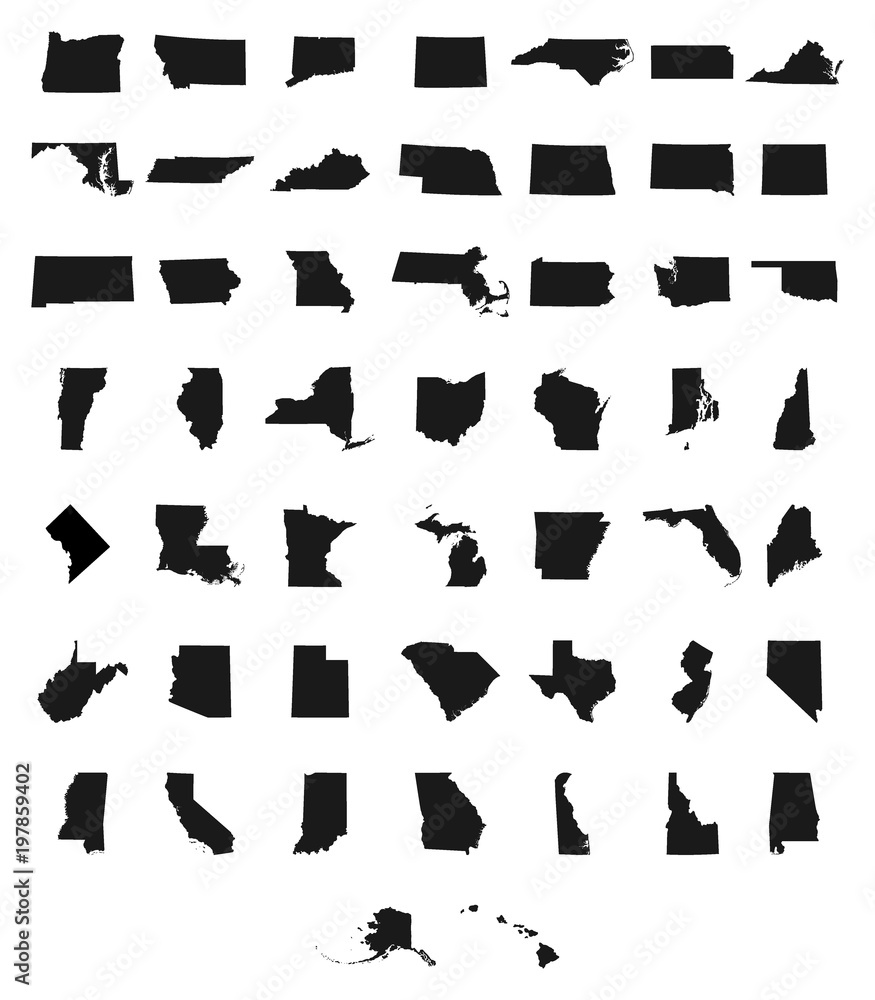 set of US states maps Stock Vector | Adobe Stock