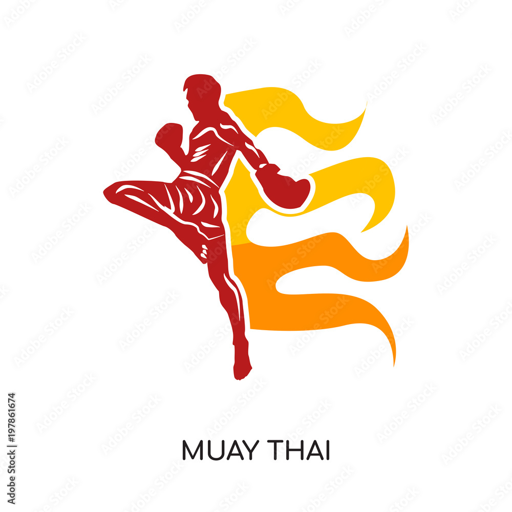 muay thai logo isolated on white background for your web, mobile and ...