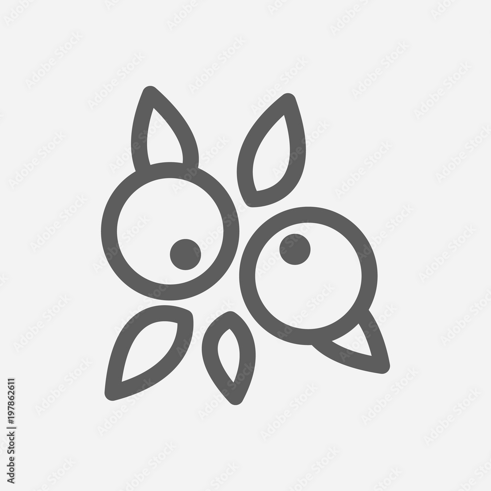 AcAI icon line symbol. Isolated vector illustration of blueberry sign ...