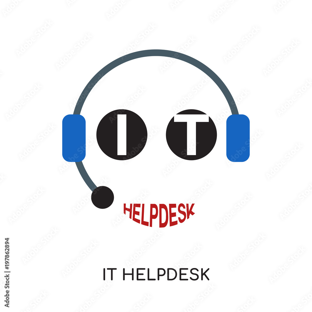 it helpdesk logo isolated on white background for your web, mobile and ...