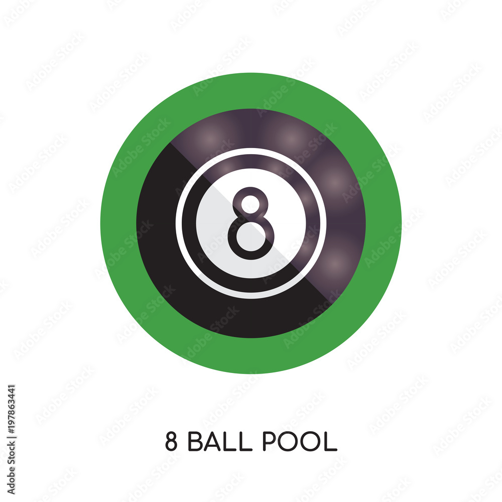 8 ball pool logo isolated on white background for your web, mobile and ...