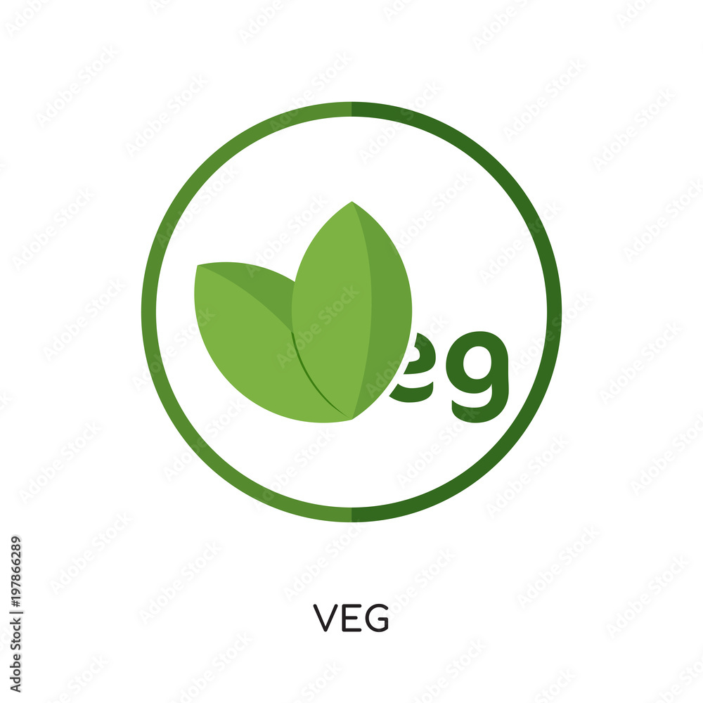 veg logo isolated on white background for your web, mobile and app ...