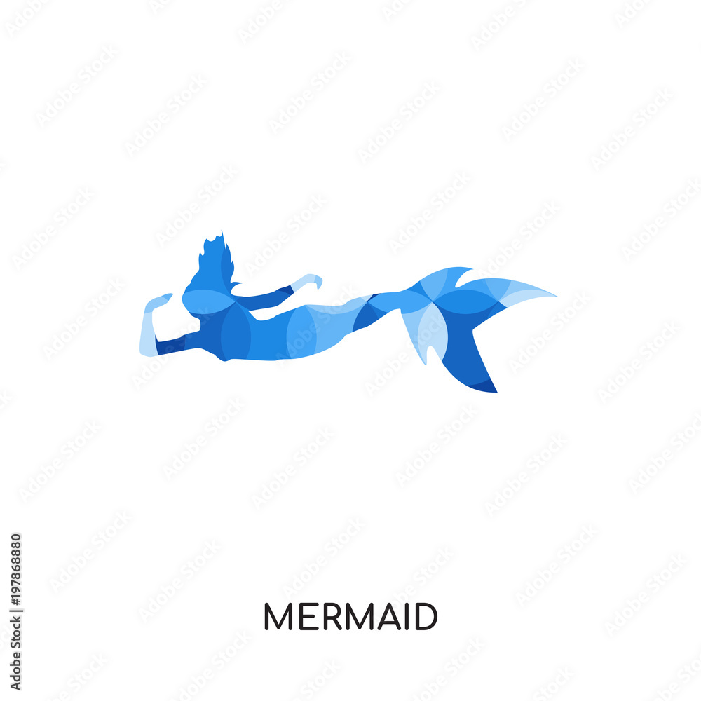 mermaid logo isolated on white background for your web, mobile and app ...